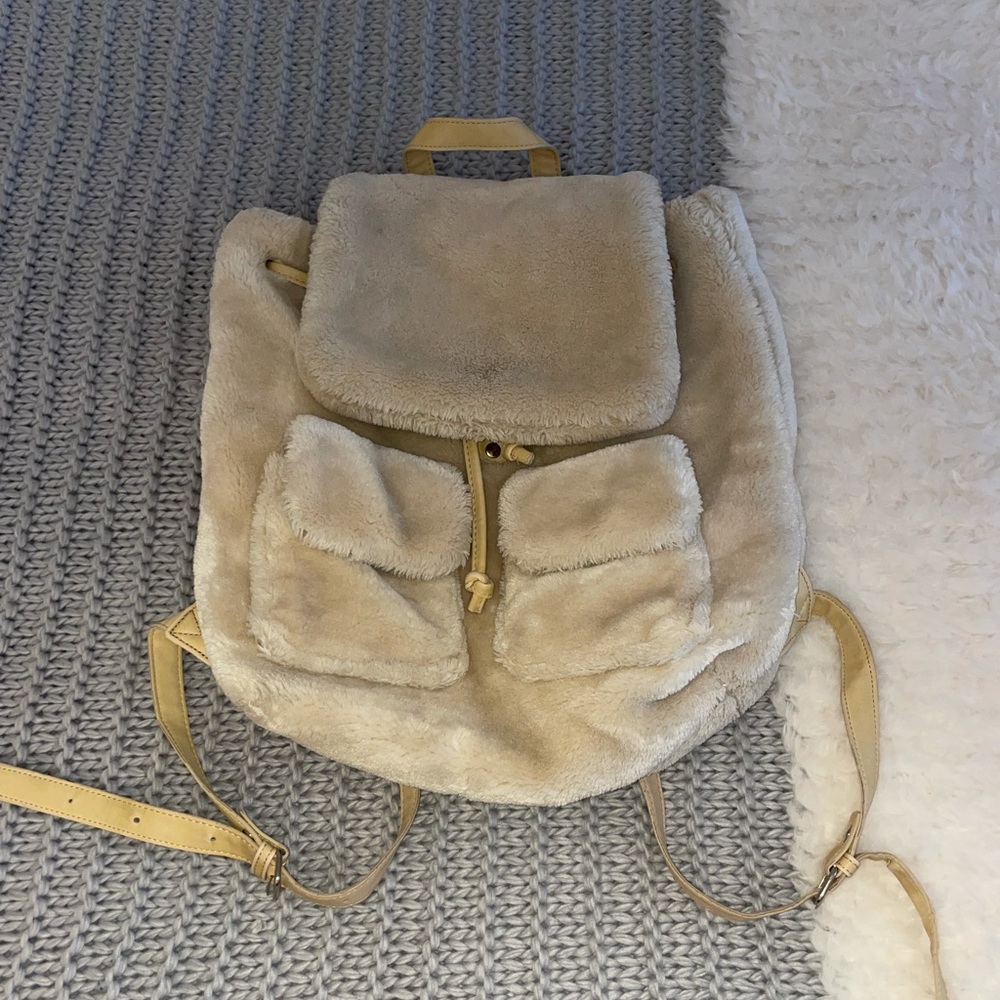 Urban Outfitter Fluffy Faux Fur Backpack - Gem